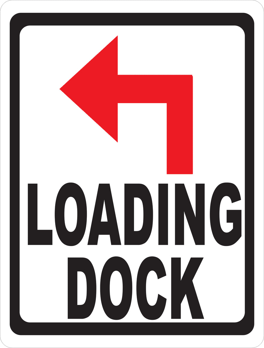 Loading Dock Sign with Directional Arrow – Signs by SalaGraphics