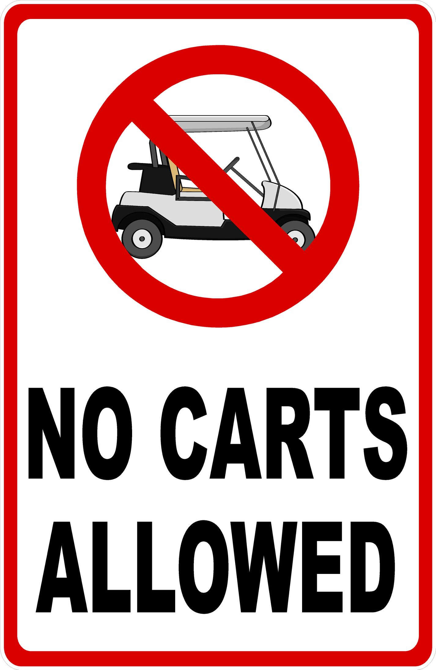 No Carts Allowed Sign – signs by salagraphics