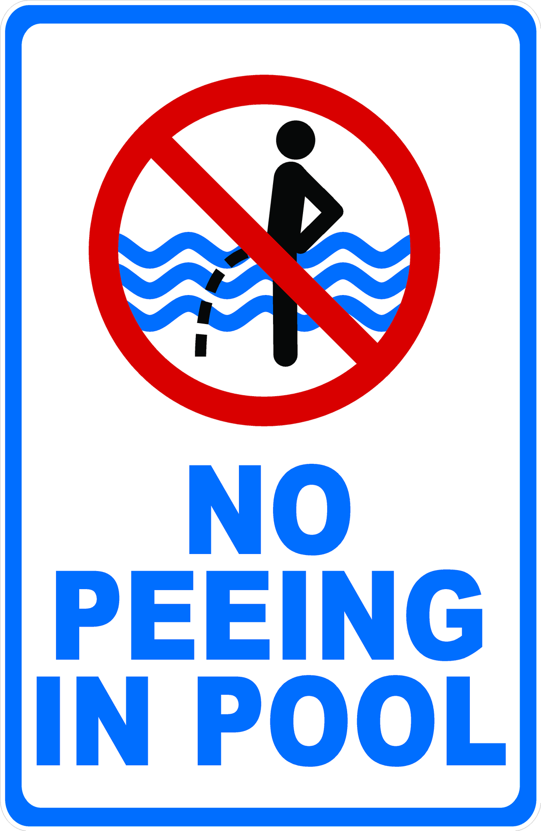 No Peeing in Pool Sign – Signs by SalaGraphics