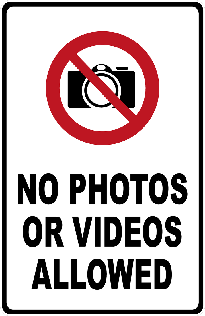 No Photos or Videos Allowed Sign – Signs by SalaGraphics