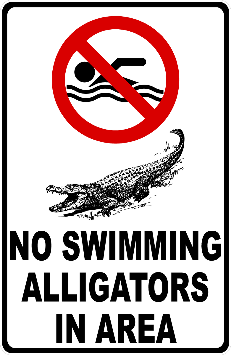 No Swimming Alligators In Area Sign – Signs by SalaGraphics