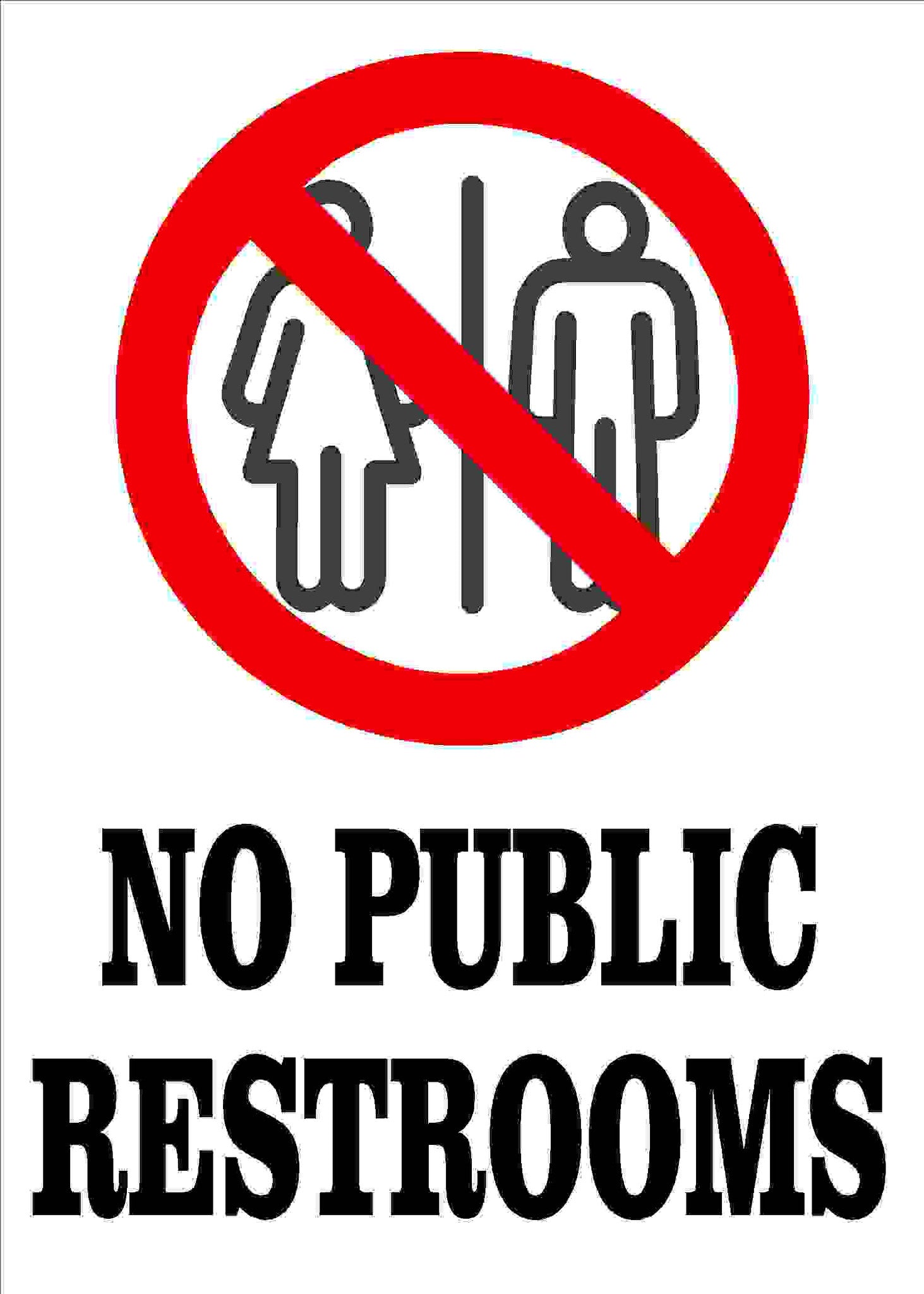 No Public Restrooms Decal – Signs by SalaGraphics