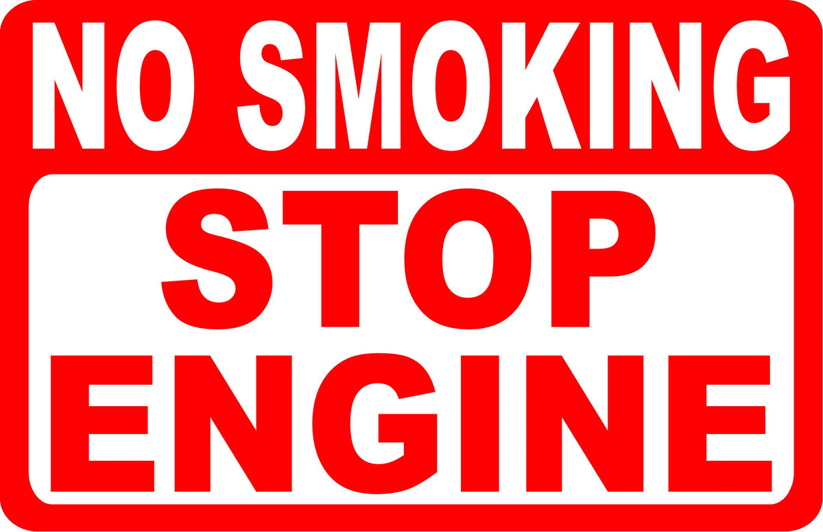 No Smoking Stop Engine Sign – Signs by SalaGraphics