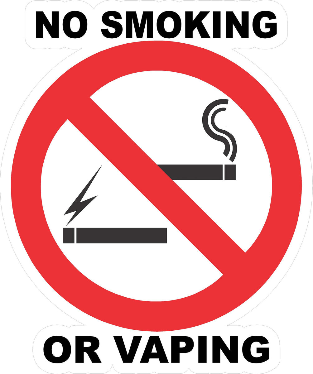 No Smoking or Vaping Decal. Multi-Pack – Signs by SalaGraphics