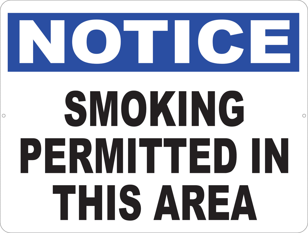Notice Smoking Permitted in this Area Sign – Signs by SalaGraphics