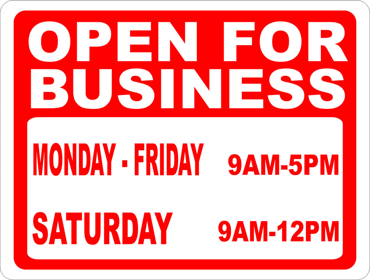 Custom Business Hours Sign – Signs by SalaGraphics
