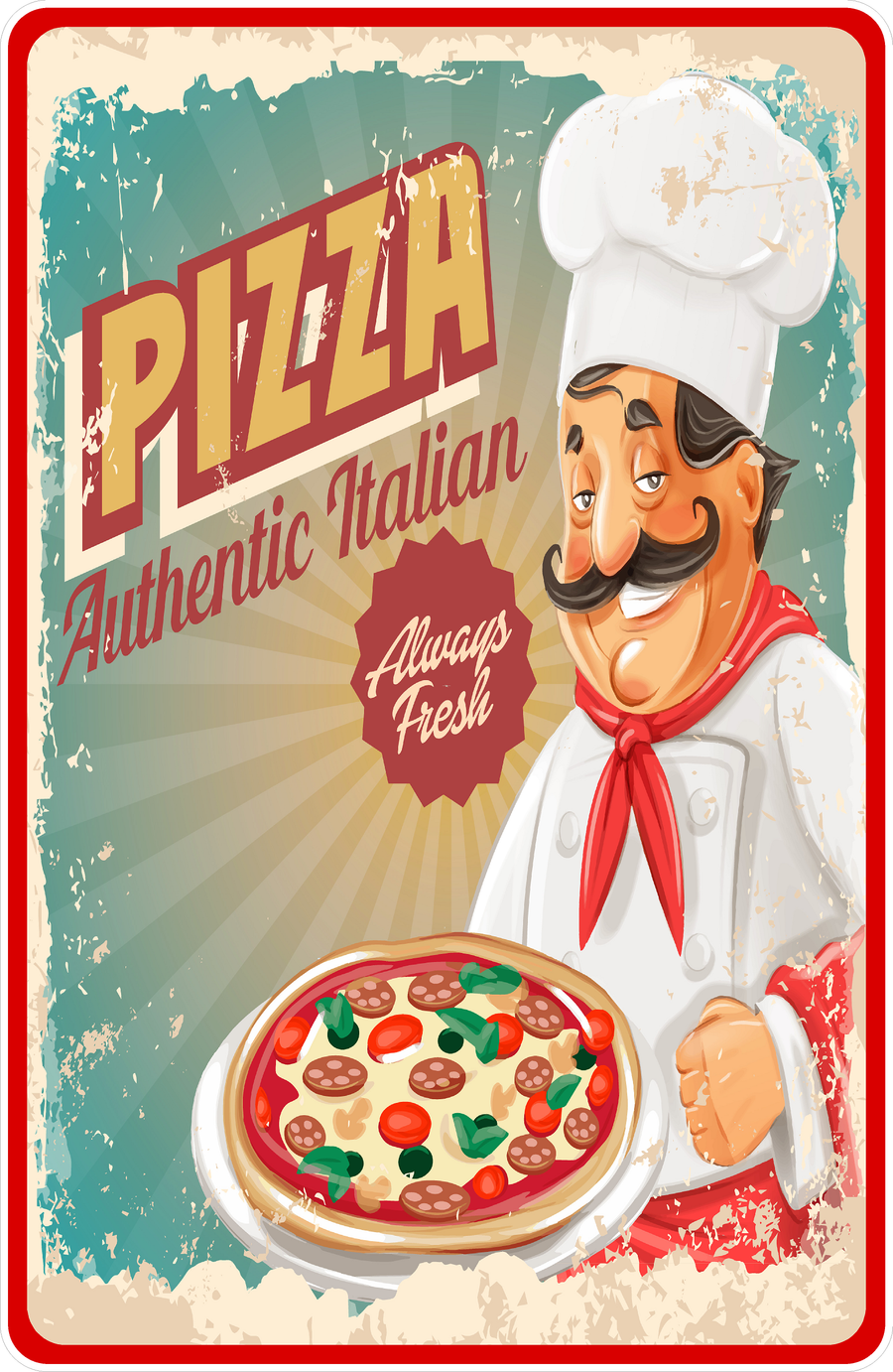 Pizza Authentic Italian Always Fresh Sign – Signs by SalaGraphics