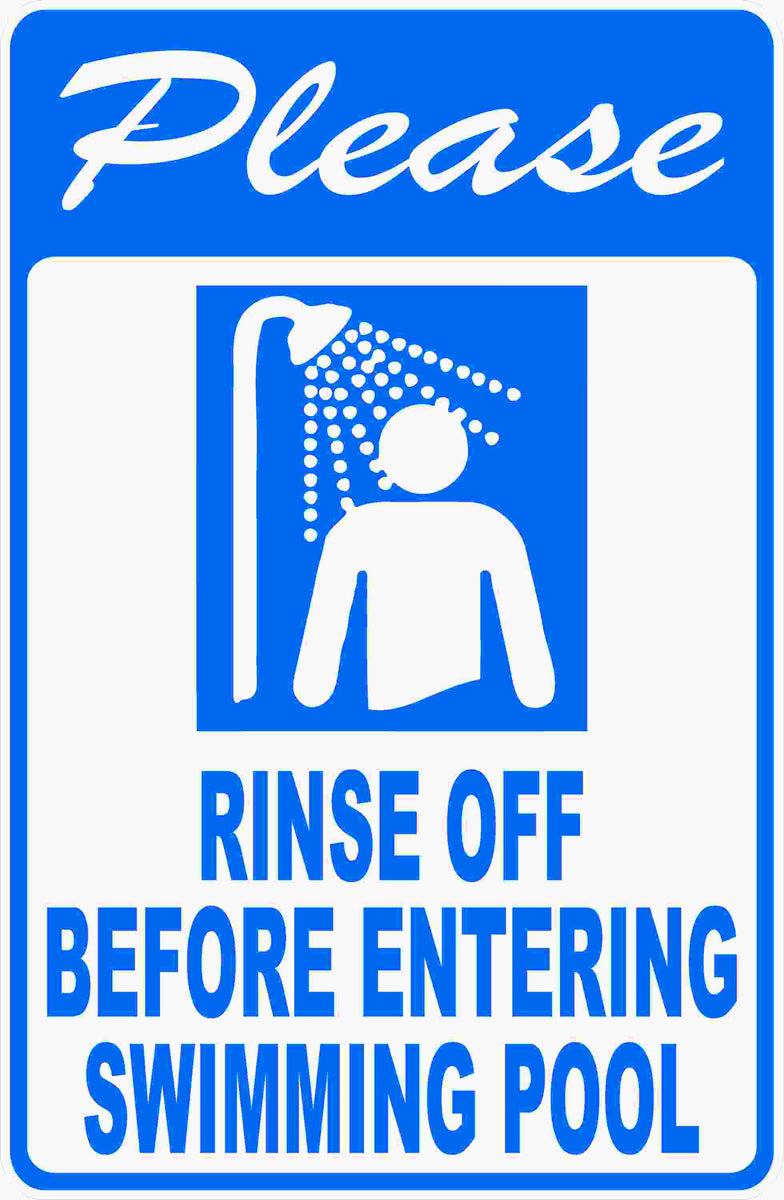 Please Rinse Off Before Entering Pool Sign – Signs by SalaGraphics