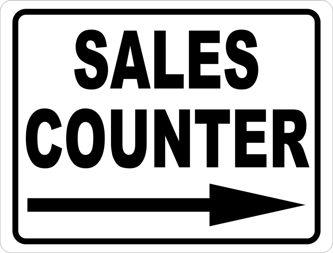Sales Counter with Directional Arrow Sign – Signs by SalaGraphics