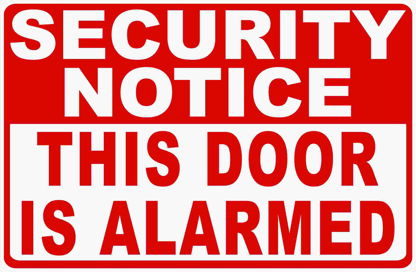 Security Notice This Door is Alarmed Sign – signs by salagraphics