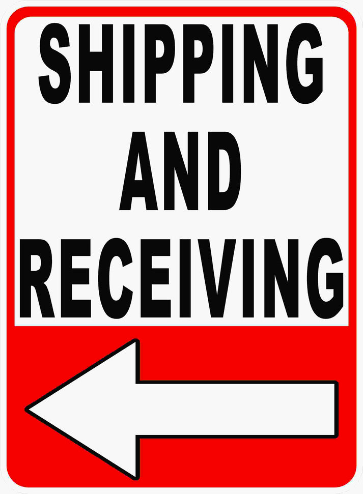 Shipping and Receiving Sign with Optional Directional Arrow – signs by ...