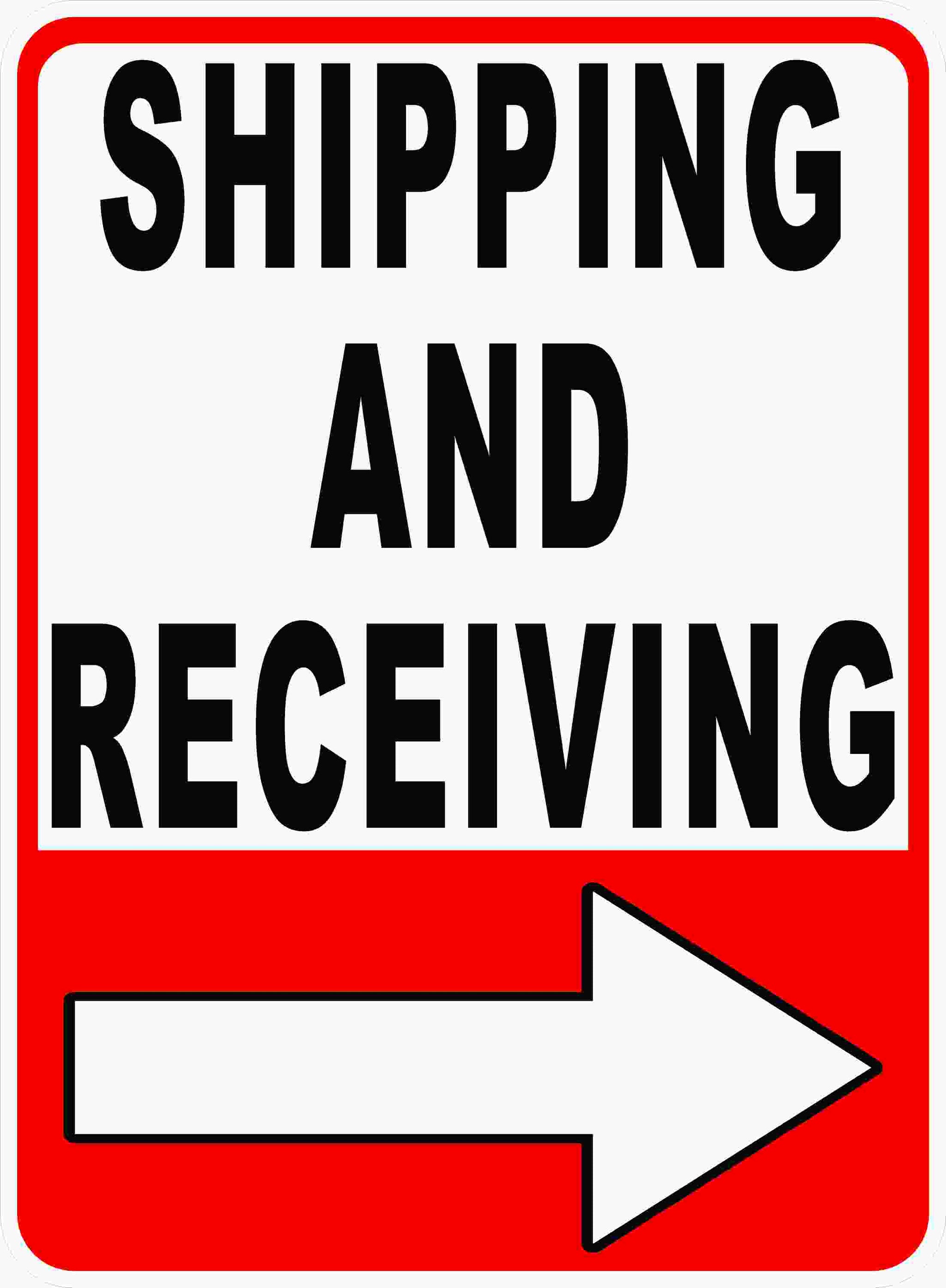 Shipping and Receiving Sign with Optional Directional Arrow – signs by ...
