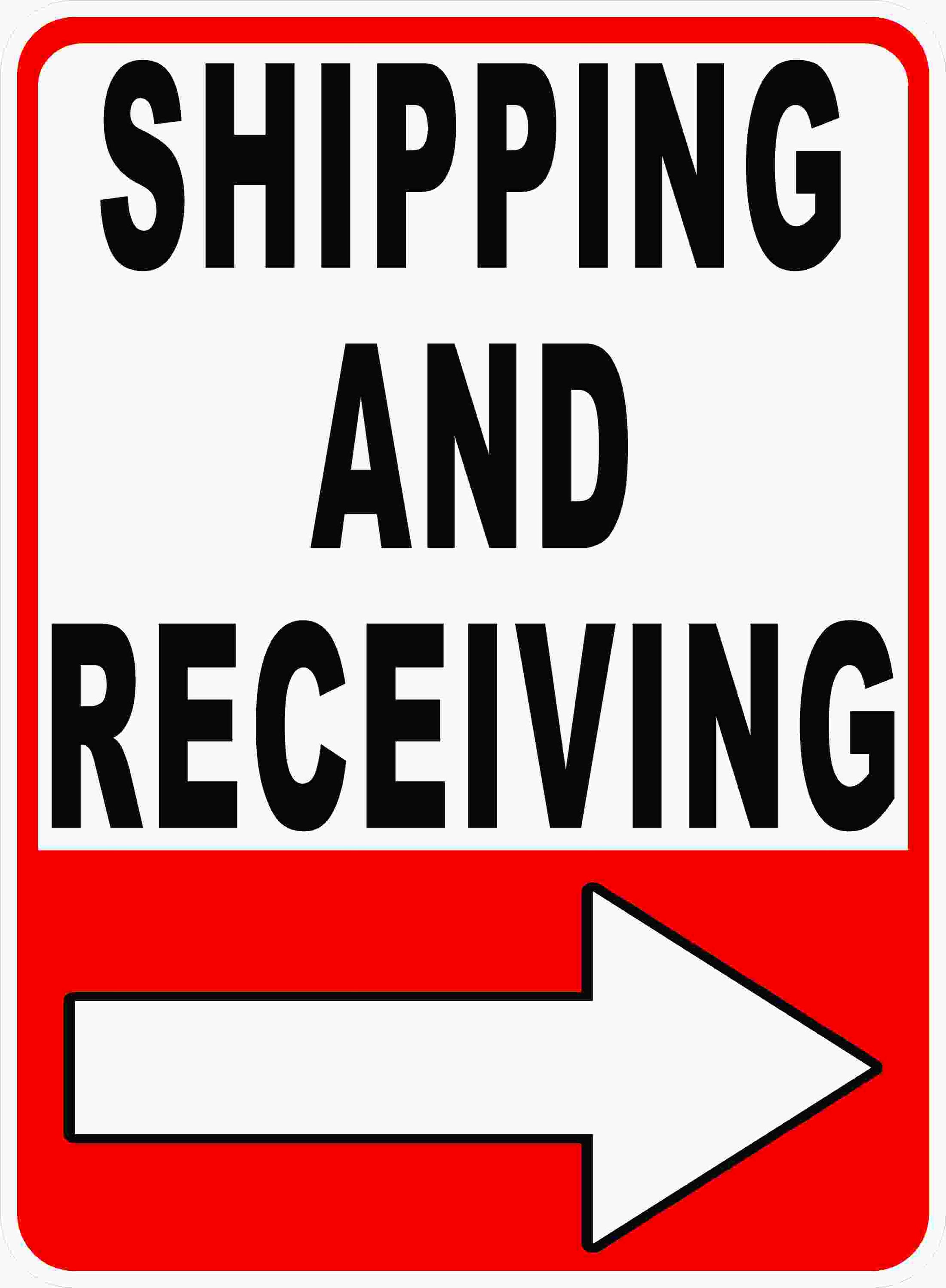 Shipping and Receiving Sign with Optional Directional Arrow – signs by ...