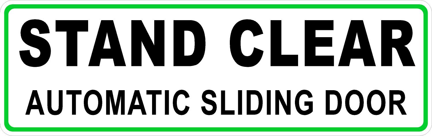 Stand Clear Automatic Sliding Door Decal Multi-Pack – Signs by SalaGraphics