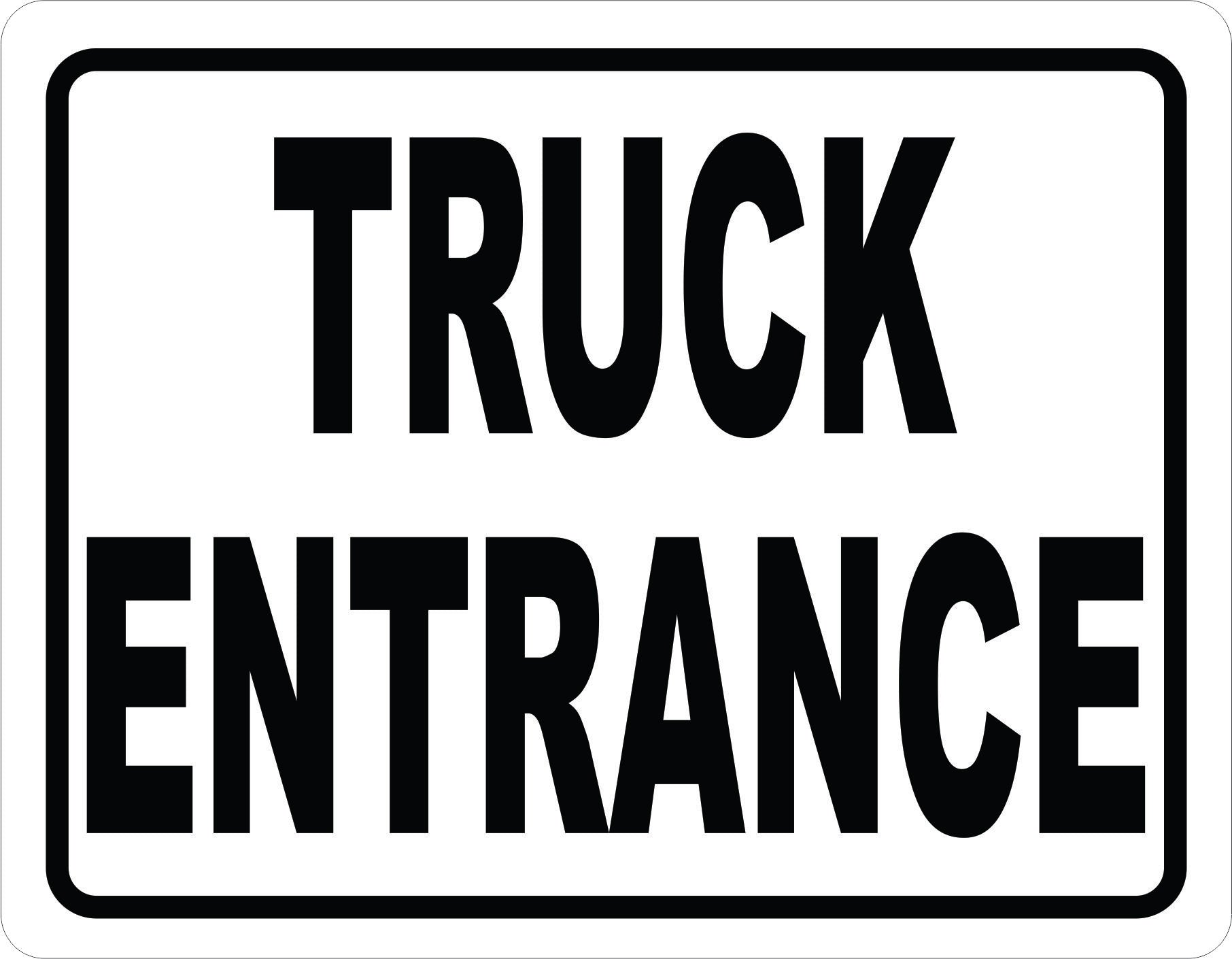 Truck Entrance with Optional Directional Arrow Sign – signs by salagraphics
