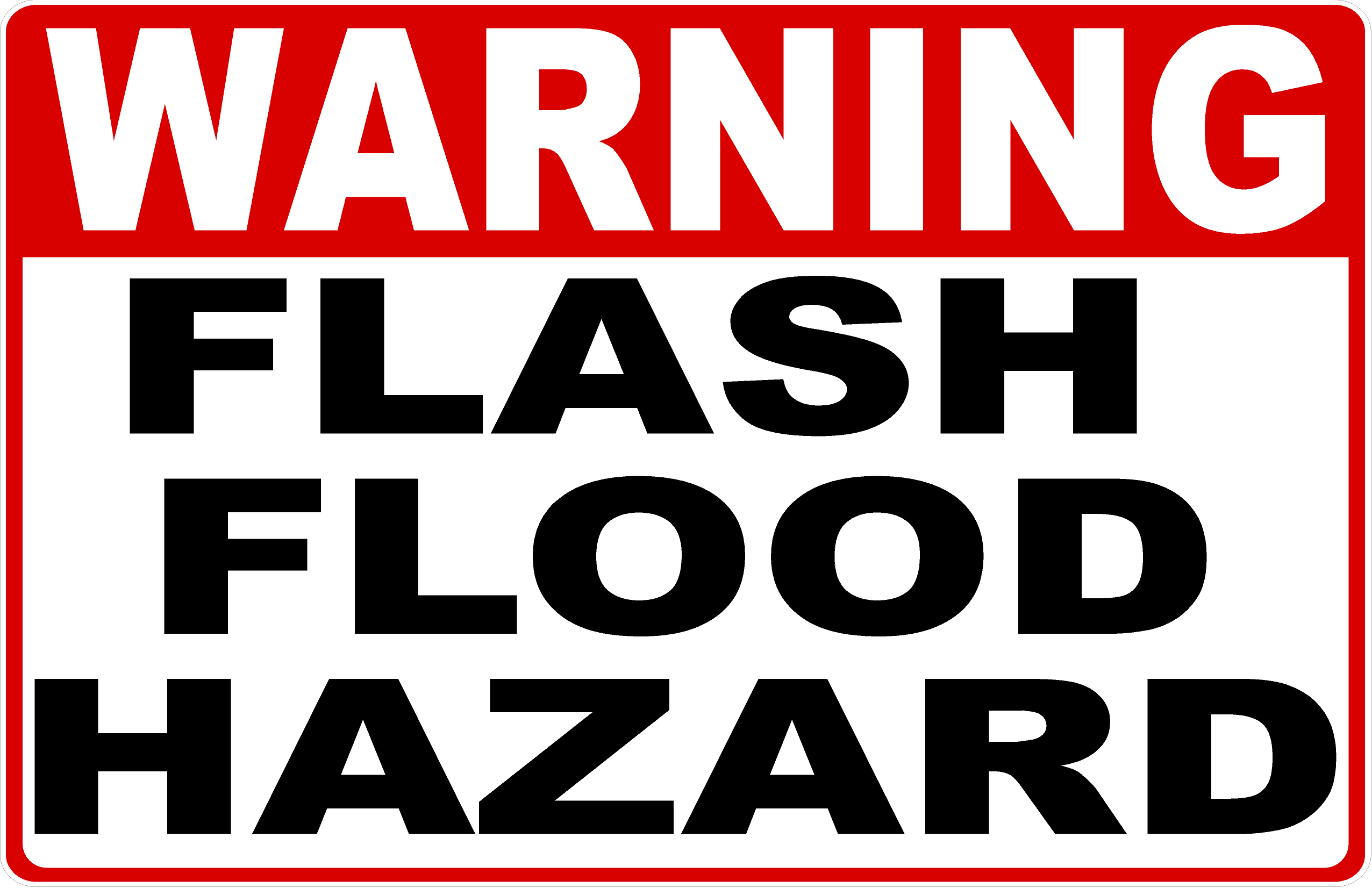 Warning Flash Flood Hazard Sign – Signs by SalaGraphics