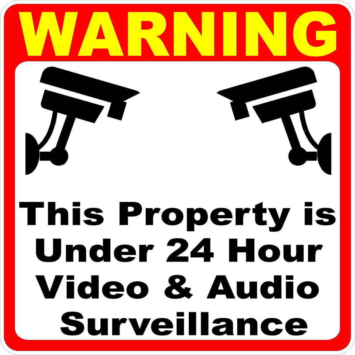Warning Property Under 24 Hour Video Surveillance Decal Multi-Pack ...