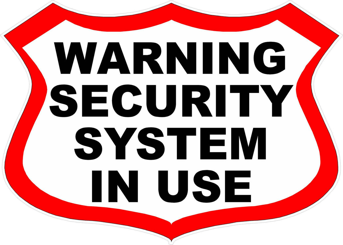Warning Security System in Use Decal – Signs by SalaGraphics