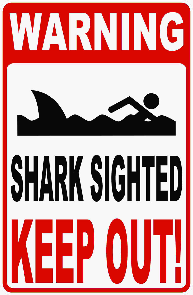 No Swimming Shark Sign