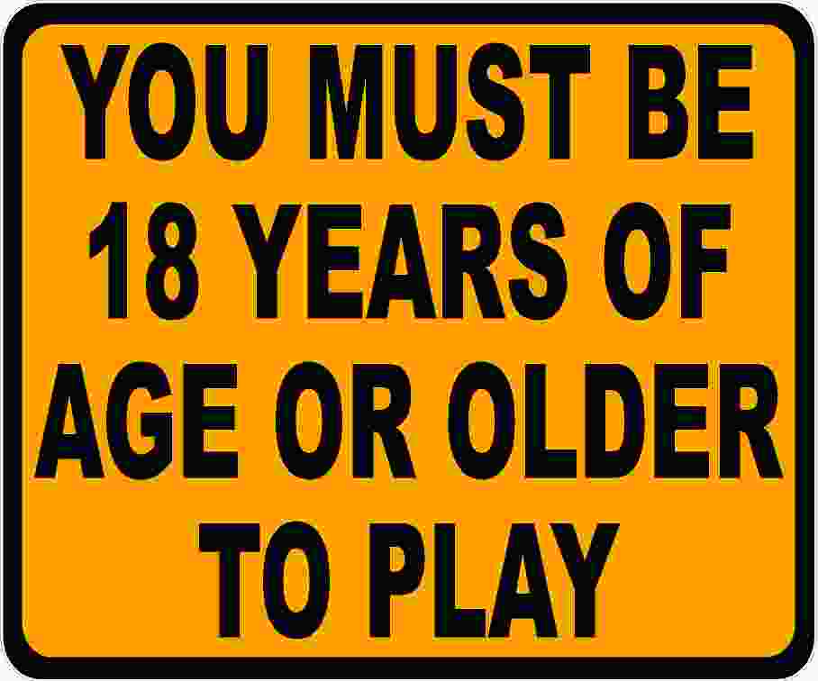 You Must be 18 Years of Age or Older to Play Decal. Multi-Pack – Signs ...
